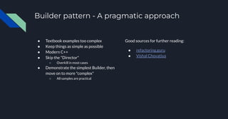 Builder pattern in C++.pdf | Programming Languages | Computing