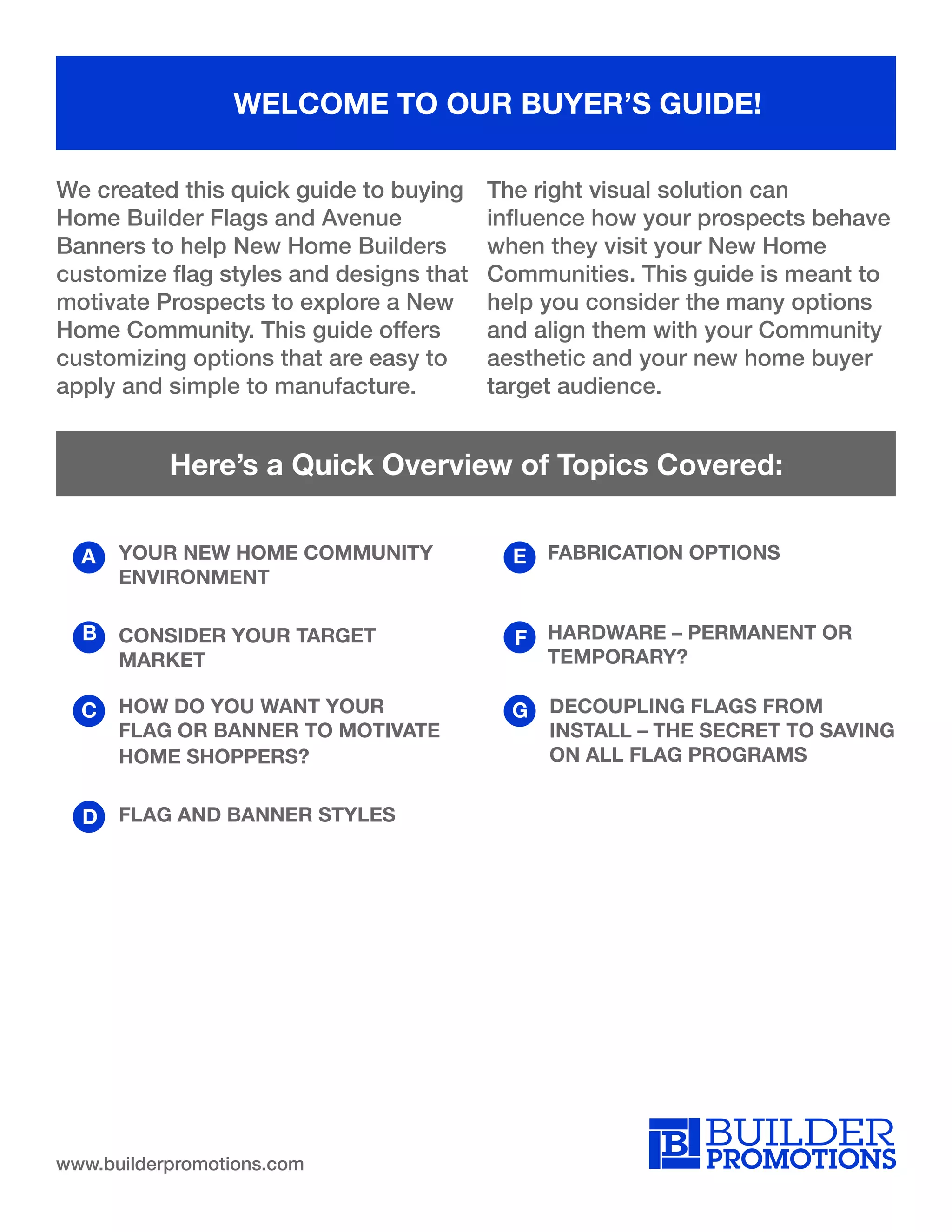 New Home Builder Buyer's Guide - Flags, Banners, Hardware | PDF | Home ...