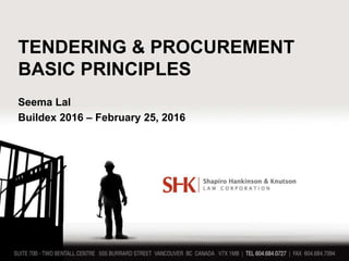 Tendering & Procurement Overview | PPTX