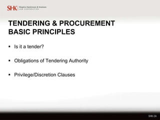 Tendering & Procurement Overview | PPT