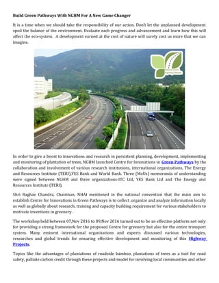 Build green pathways with nghm | DOC