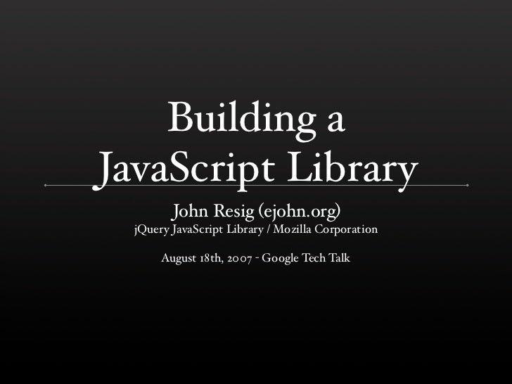 Building a JavaScript Library