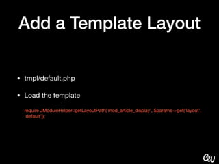 Building a Joomla Module | PDF