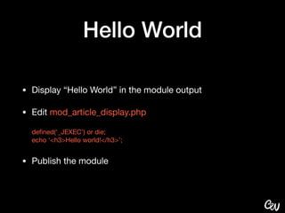 Building a Joomla Module | PDF