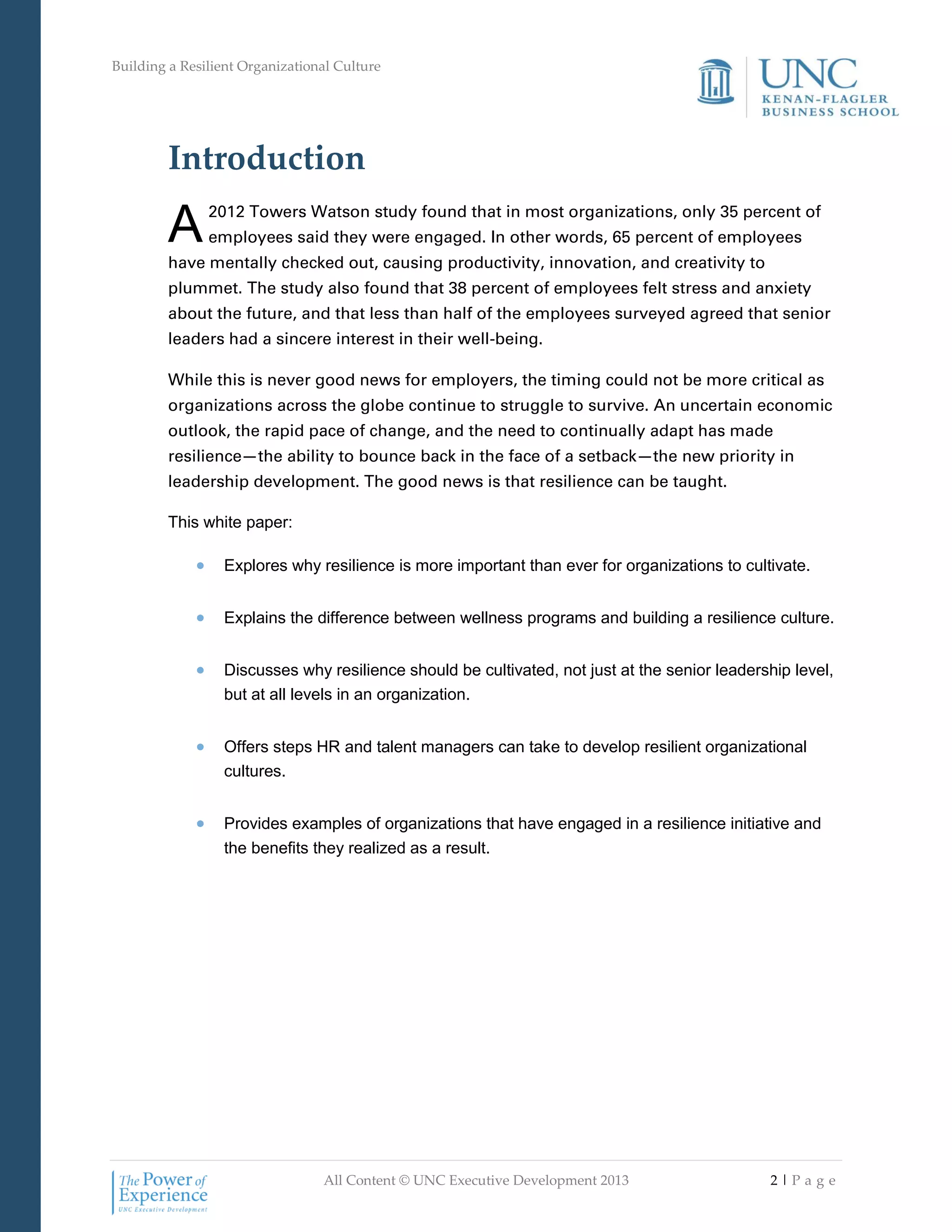 Building A Resilient Organizational Culture | PDF
