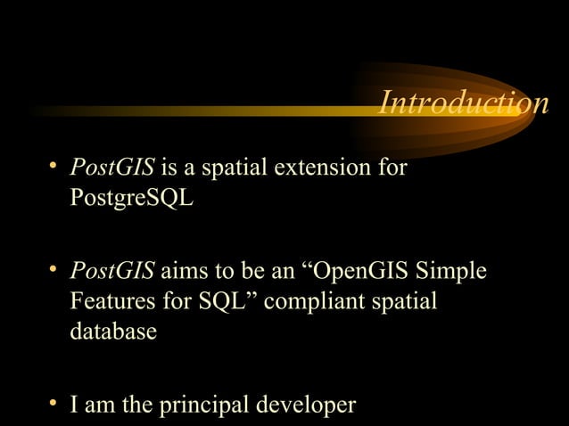 Building A Spatial Database In Postgresql Ppt