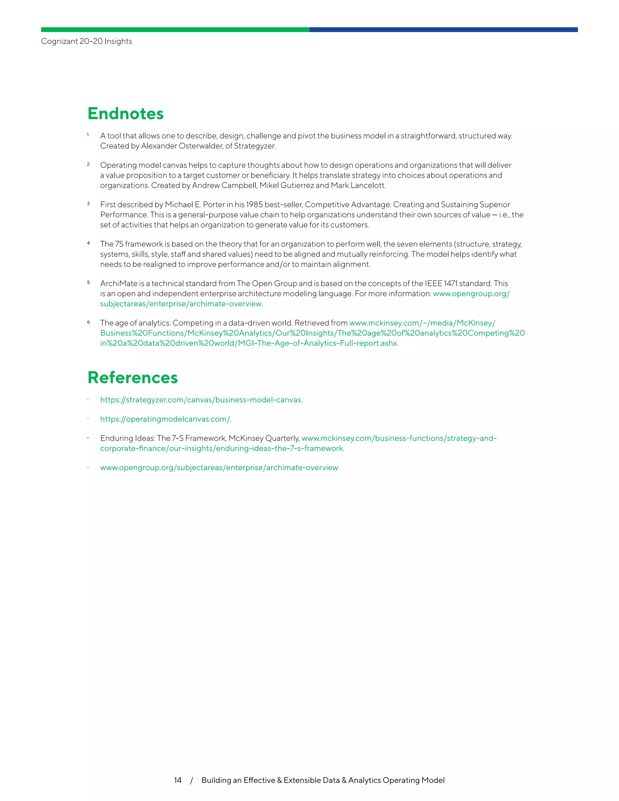 Building An Effective And Extensible Data And Analytics Operating Model