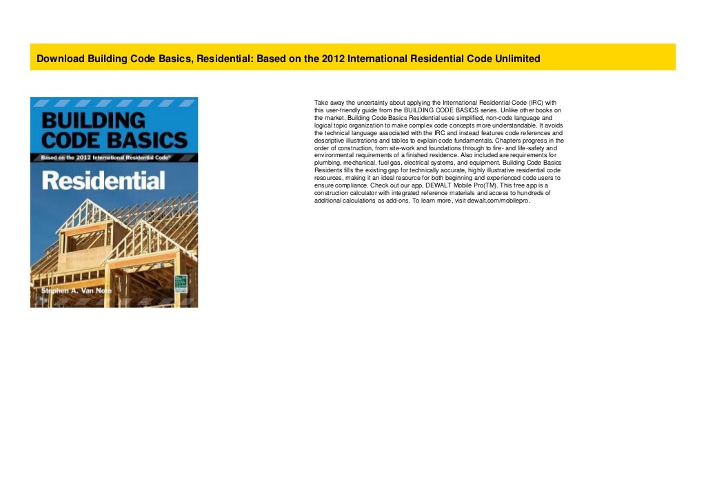 Download Building Code Basics, Residential: Based on the 2012 Interna… Download Building Code Basics, Residential: Based on the 2012 Interna…