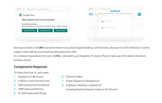 Develop Smart Solutions with Raspberry Pi and EnableX Live Video API | PPT