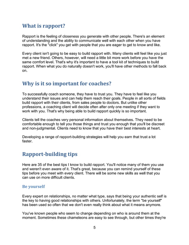 Building faster-rapport-with-coaching-clients | PDF