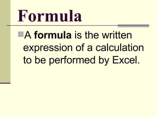 Building Formulas With Excel 2 | PPT