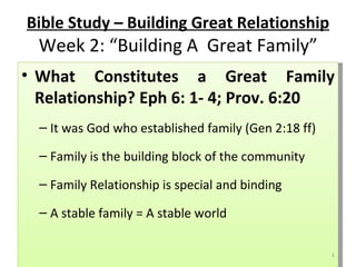 Building Great Families | PPT