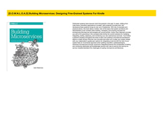 [D.O.W.N.L.O.A.D] Building Microservices: Designing Fine-Grained Systems For Kindle | PDF