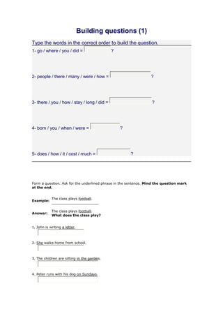 Building questions-exercises | PDF