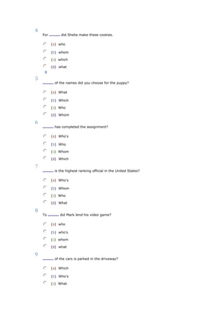 Building questions-exercises | DOC