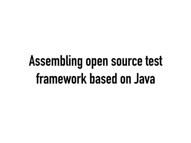 How to Build Your Own Test Automation Framework? | PPT