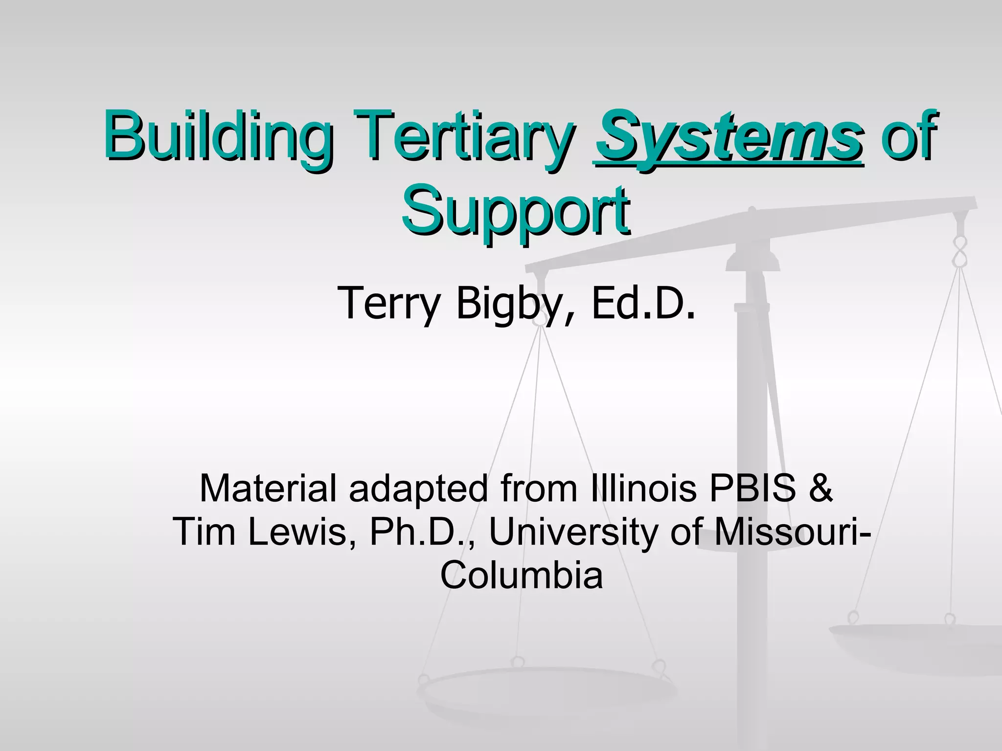 Building Tertiary Systems Of Support | PPT