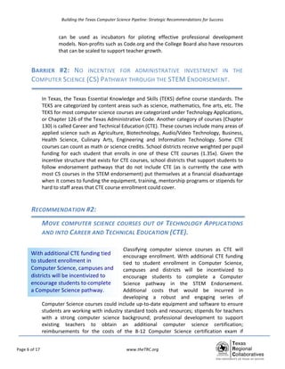 Building the Texas Computer Science Pipeline, Carol L. Fletcher, Ph.D. | PDF | Undergraduate ...