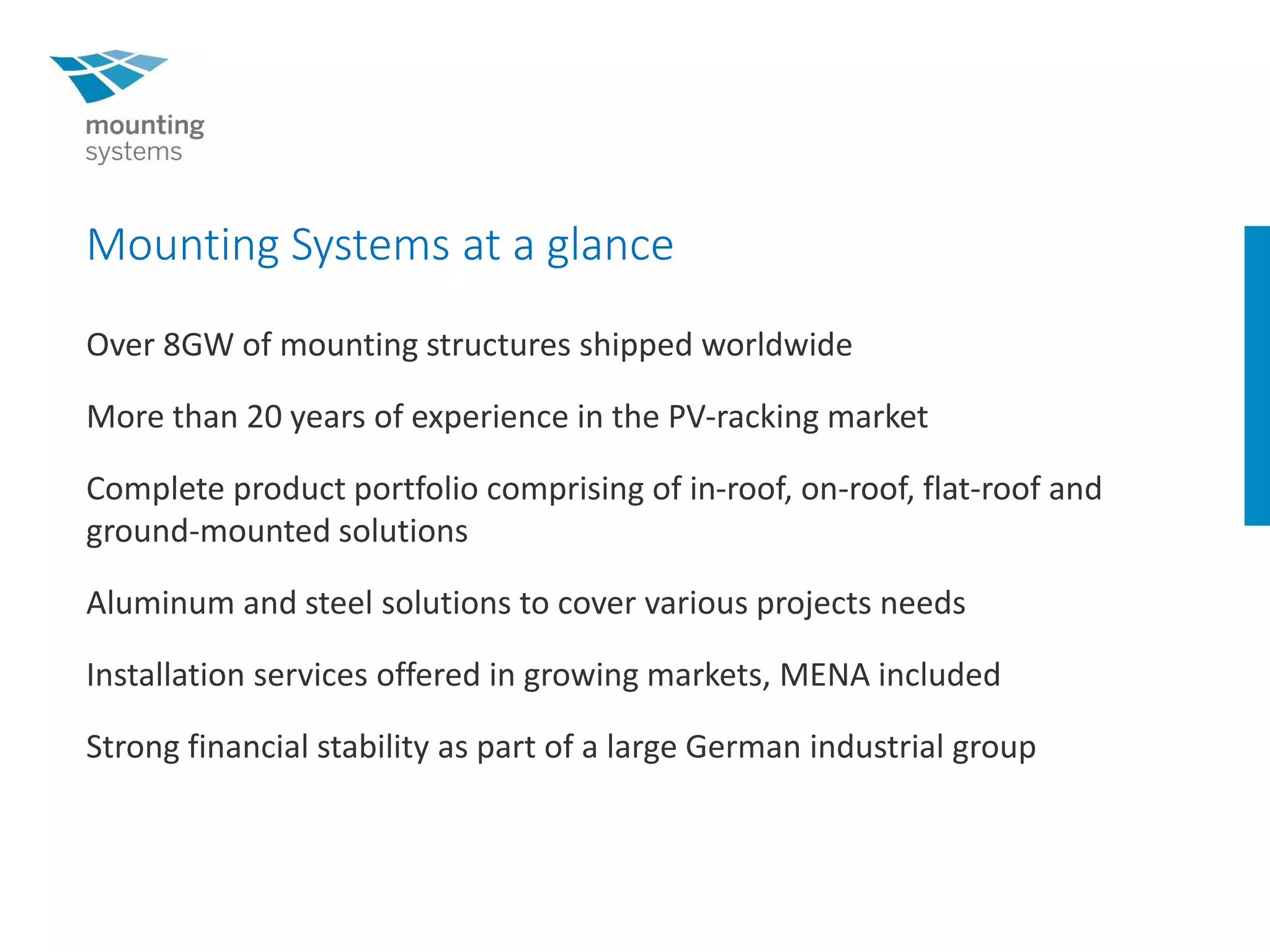 Building utility scale projects in MENA. The mounting systems ...