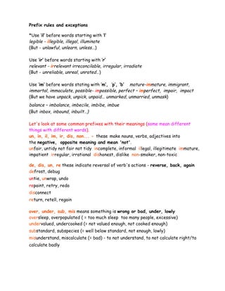 Building words-with-prefixes-information-sheet | PDF | Technology ...