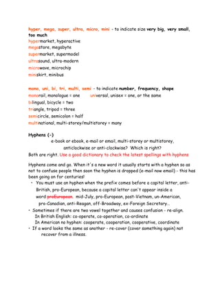Building words-with-prefixes-information-sheet | PDF | Technology ...