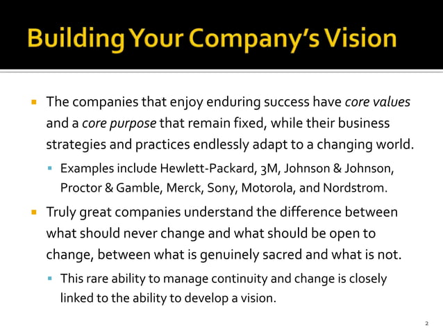 Building your company's vision | PPTX