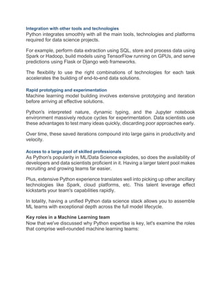 Building Your Dream Machine Learning Team with Python Expertise | PDF