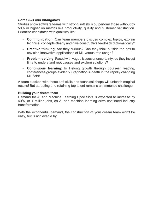 Building Your Dream Machine Learning Team with Python Expertise | PDF