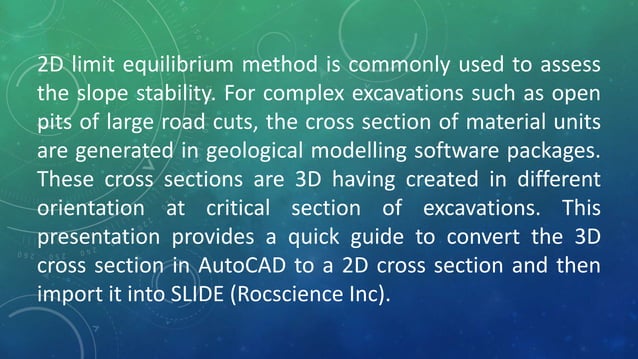 Building 2D SLIDE model from 3D lithology cross section | PPTX