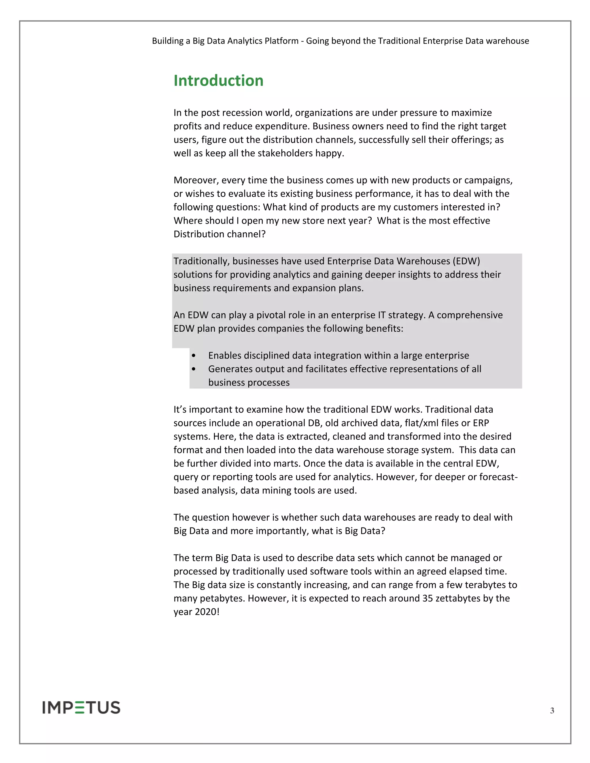 Building a Big Data Analytics Platform- Impetus White Paper | PDF