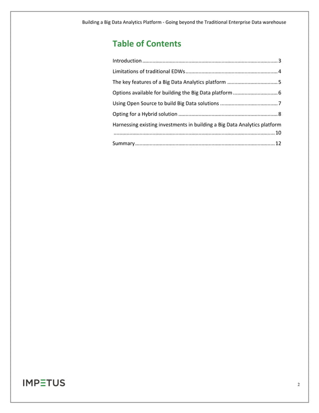 Building a Big Data Analytics Platform- Impetus White Paper | PDF