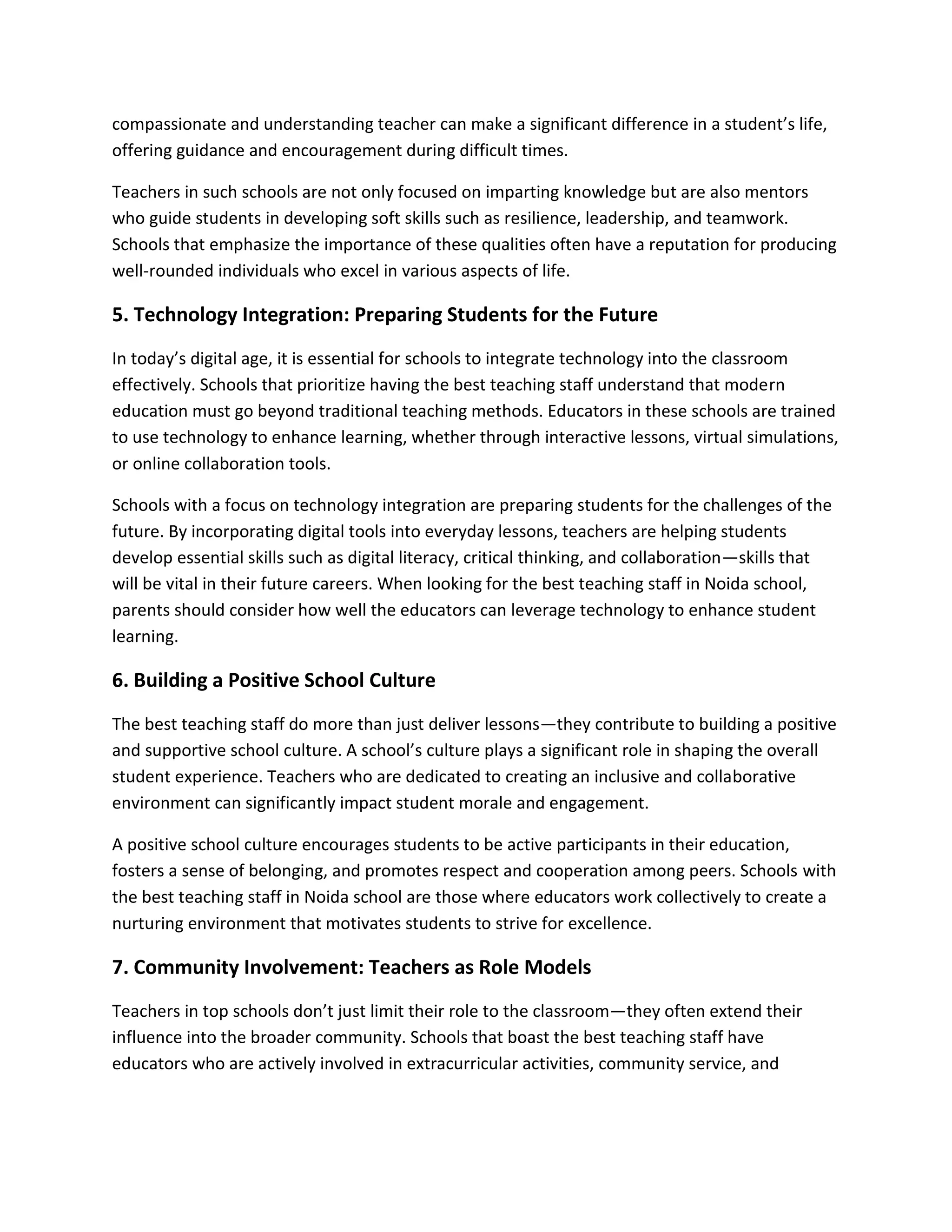 Building a Bright Future: Schools with the Best Teaching Staff | PDF