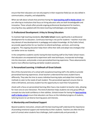 Building a Bright Future: Schools with the Best Teaching Staff | PDF