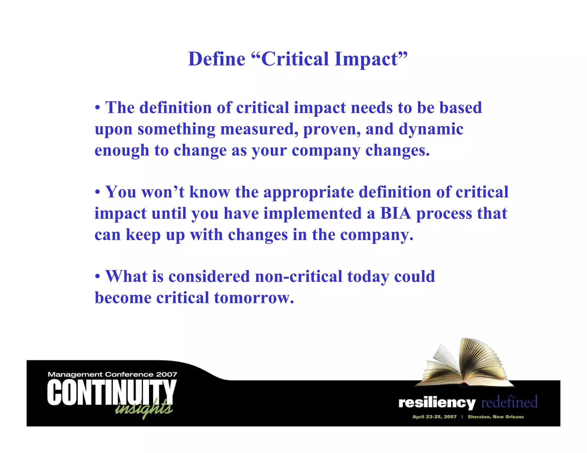Building a business impact analysis (bia) process a hands on blueprint ...