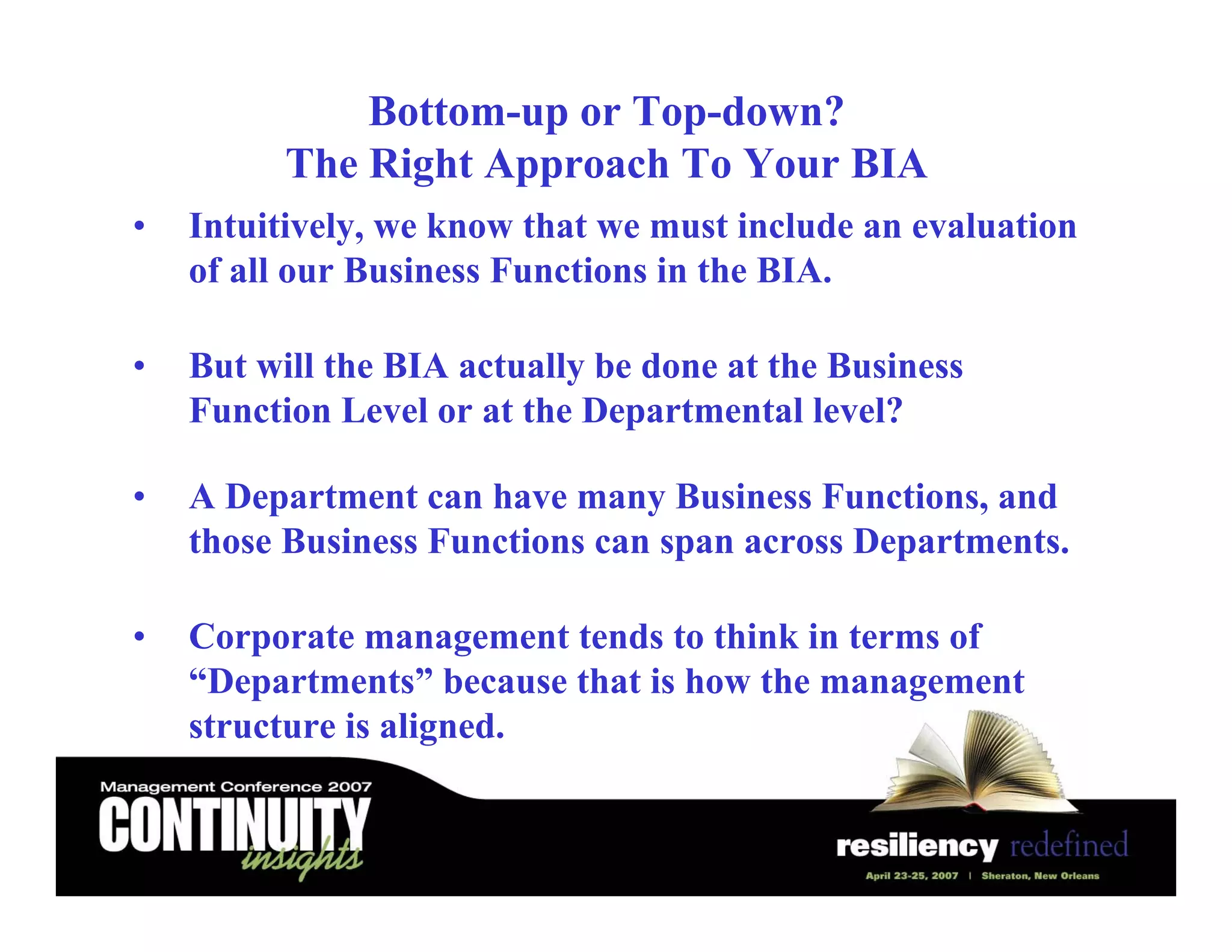 Building a business impact analysis (bia) process a hands on blueprint ...