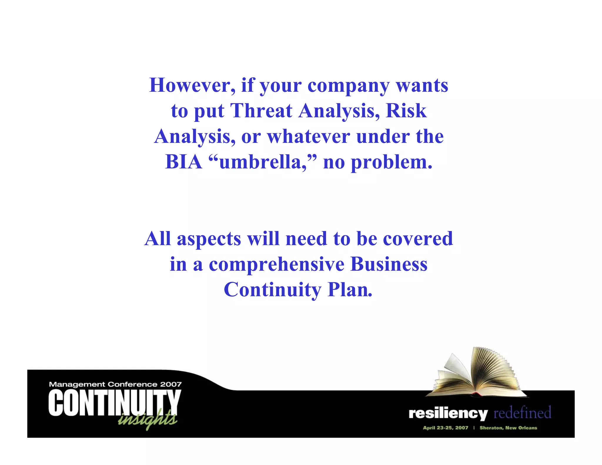 Building a business impact analysis (bia) process a hands on blueprint ...