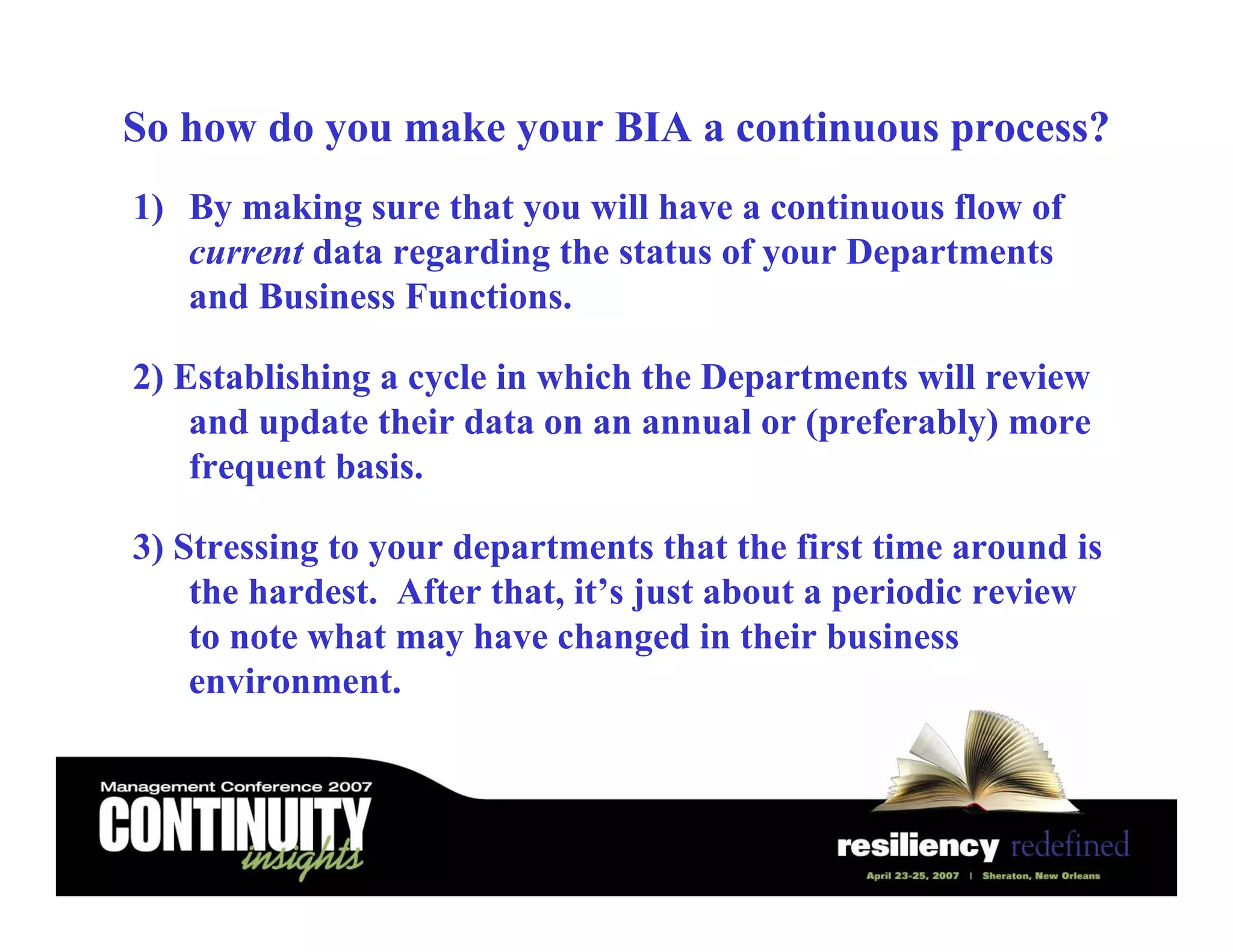 Building a business impact analysis (bia) process a hands on blueprint ...