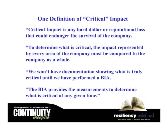 Building a business impact analysis (bia) process a hands on blueprint ...