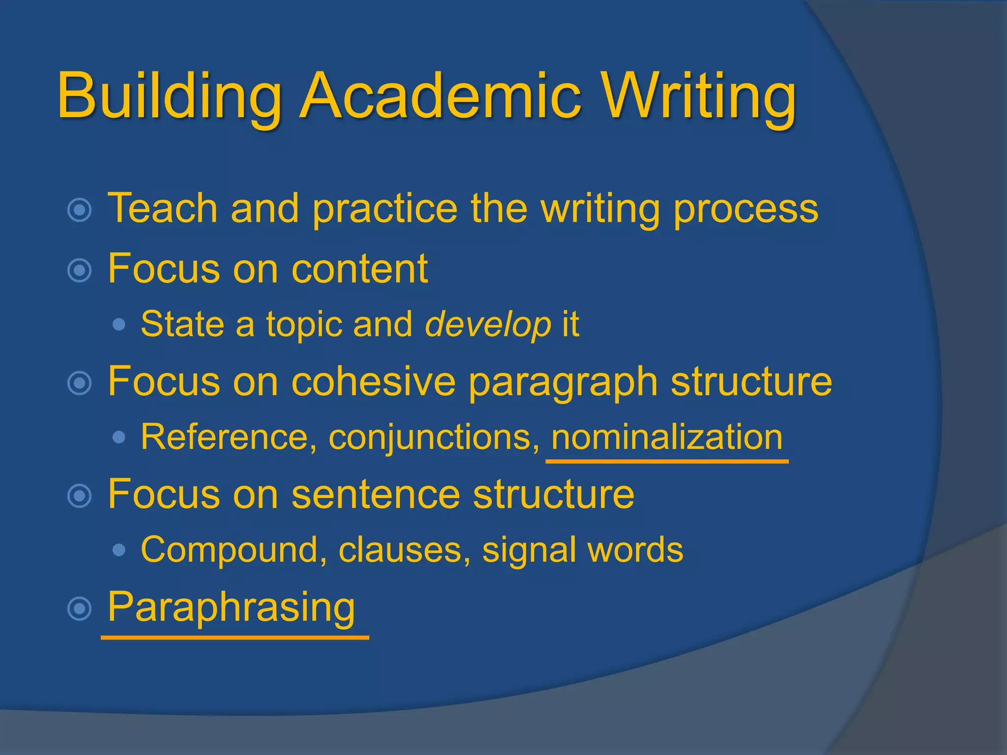 Building Academic Language in the ESL Classroom | PPTX