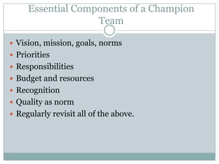 Building a Champion Team | PPT