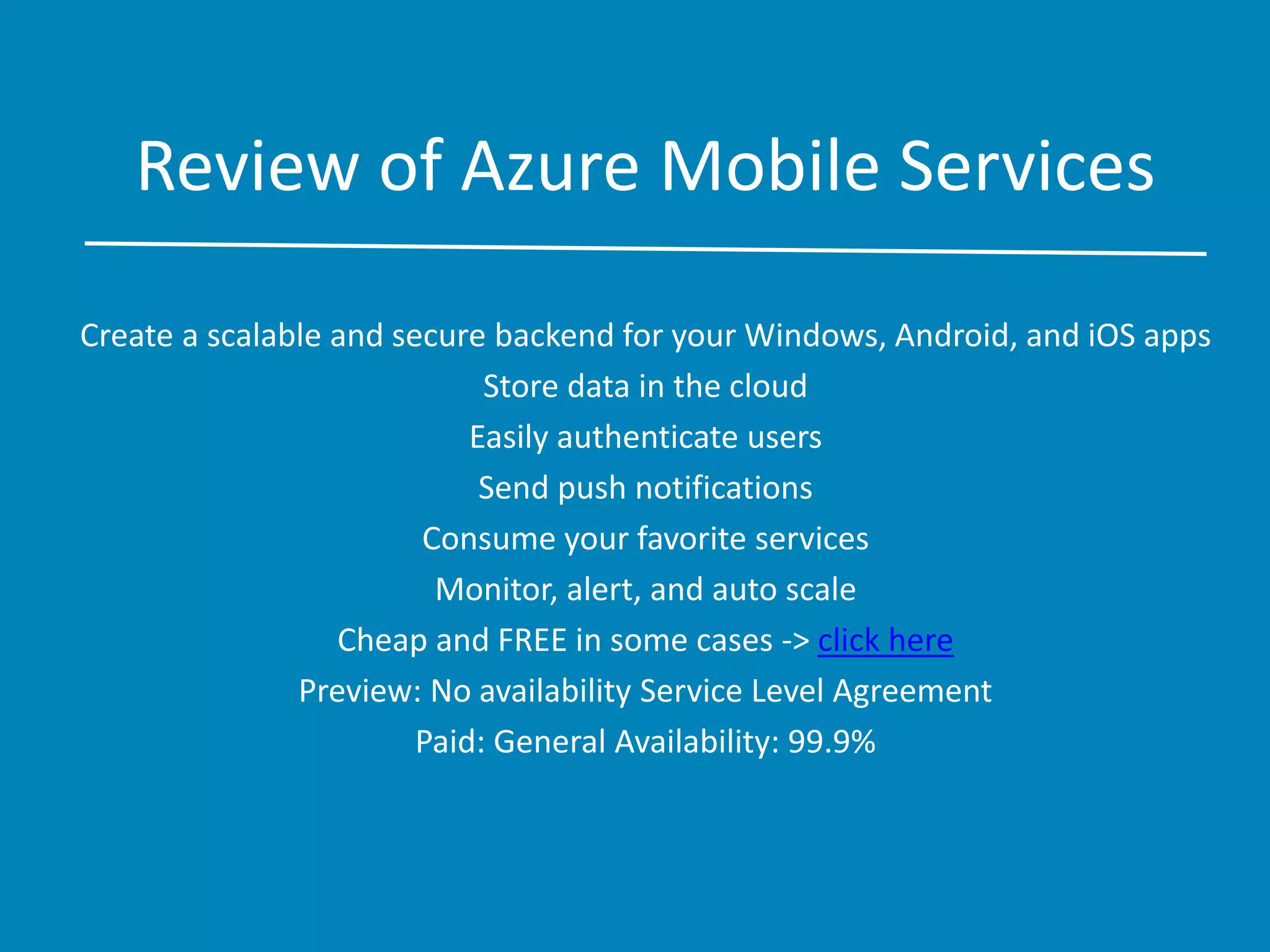 Building a chat app with windows azure mobile services | PPT | Free ...