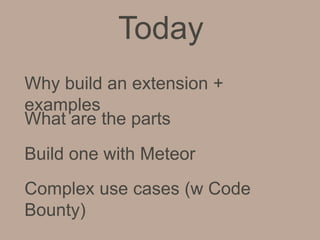 Building a chrome extension with meteor | PPTX | Web Development | Internet