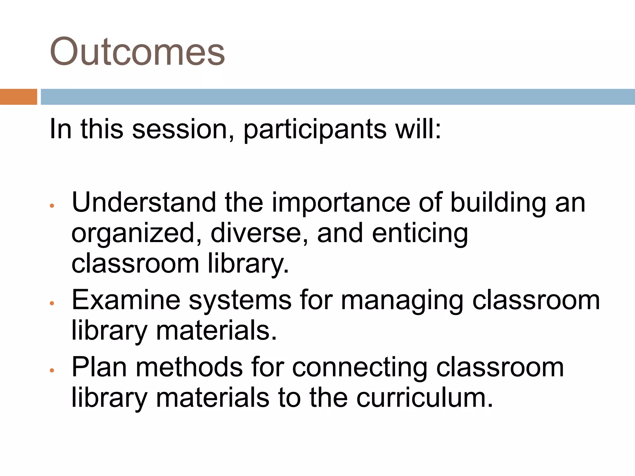 Building a classroom library | PPT