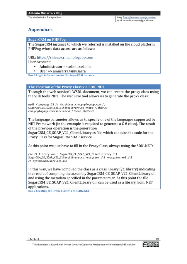 Building a Client .NET for SugarCRM | PDF