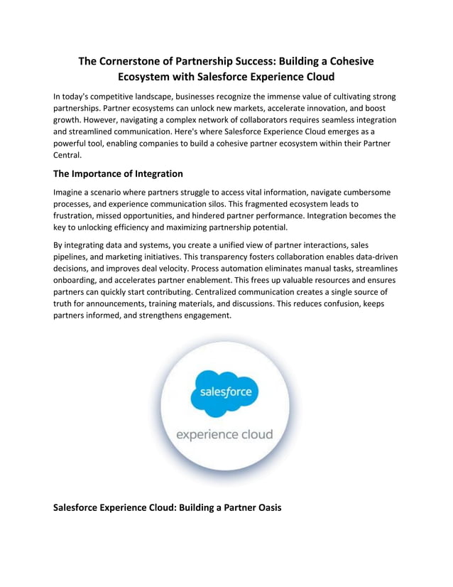 The Cornerstone of Partnership Success: Building a Cohesive Ecosystem ...