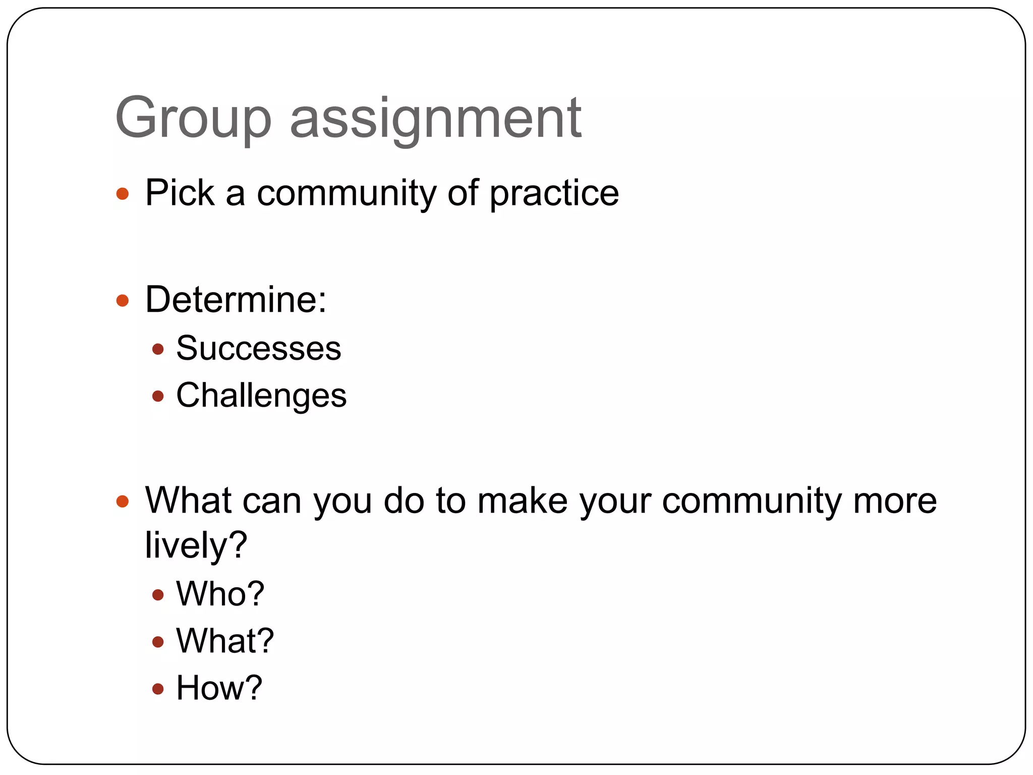 Building a community of practice | PPT