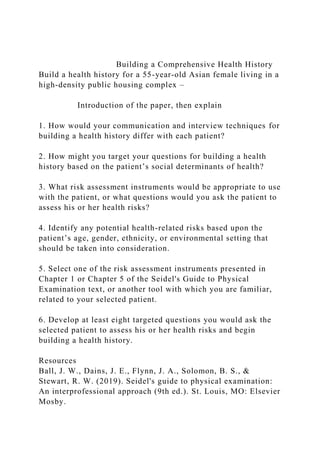 Building a Comprehensive Health HistoryBuild a health histor.docx