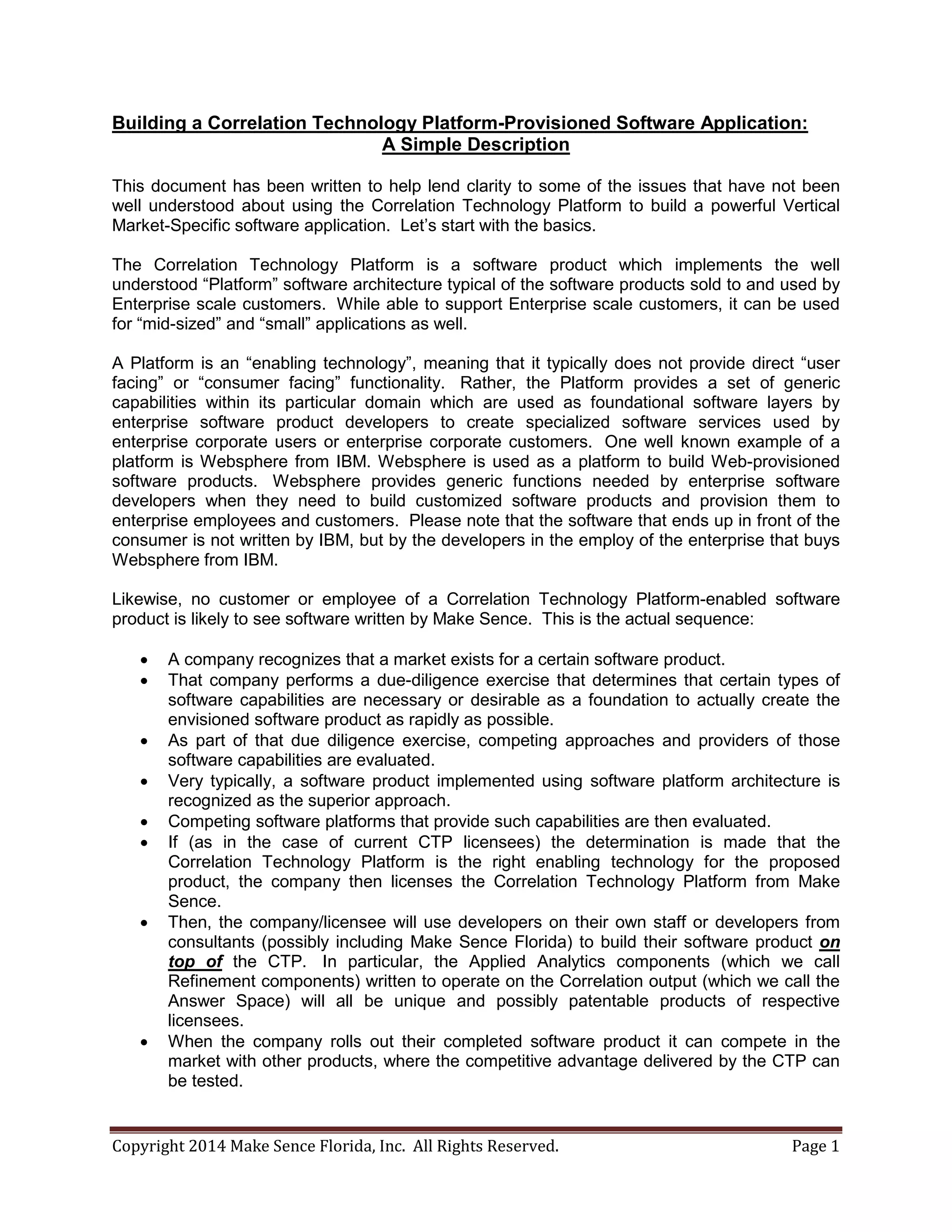 Building a Correlation Technology Platform Application | PDF