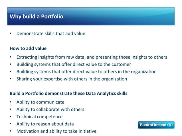 Building a Data Analytics Portfolio | PPTX | Programming Languages | Computing