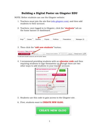 Getting Started on Glogster: A Task Analysis for Teachers and Students ...
